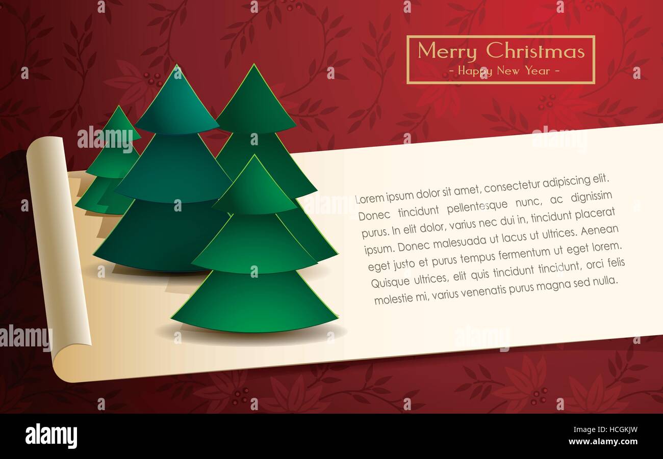 Christmas card with trees vector illustration Stock Vector Image & Art ...