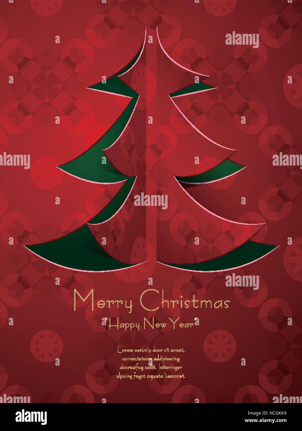 Christmas card with red background vector illustration Stock Vector ...