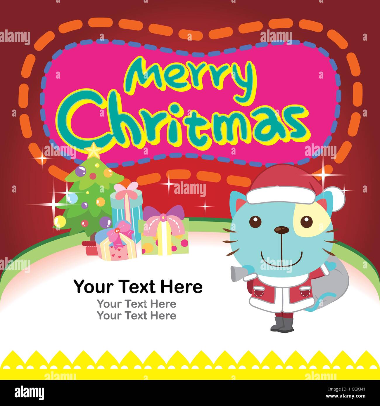 cartoon Xmas card Stock Vector Image & Art - Alamy