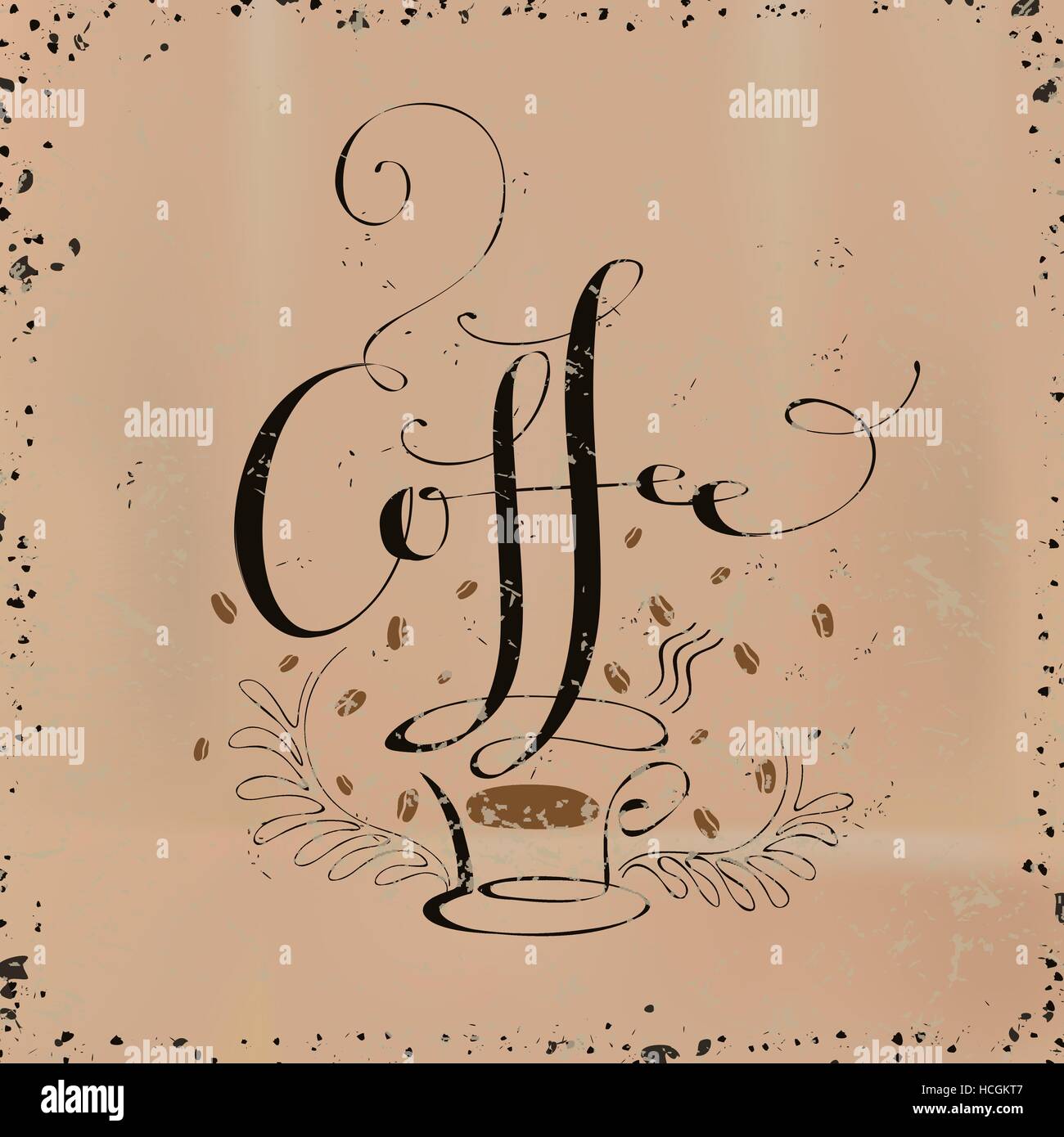 Coffee bean font Stock Vector Images - Alamy