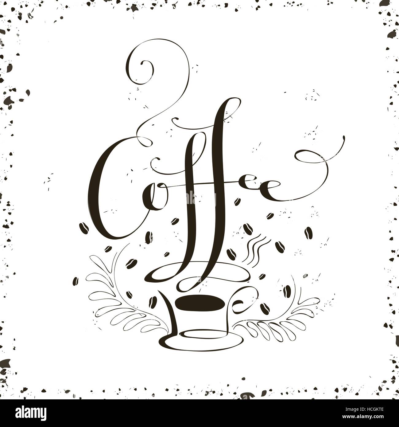 creative coffee calligraphy design in retro style Stock Vector Image ...
