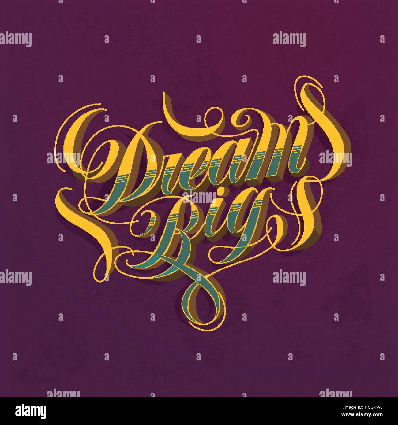 attractive Dream big calligraphy design over purple background Stock ...