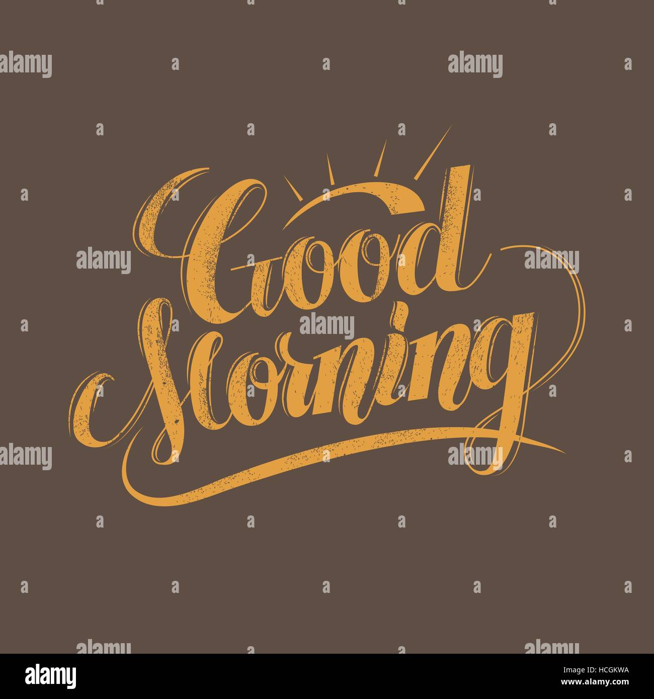 retro Good morning calligraphy design over brown background Stock ...
