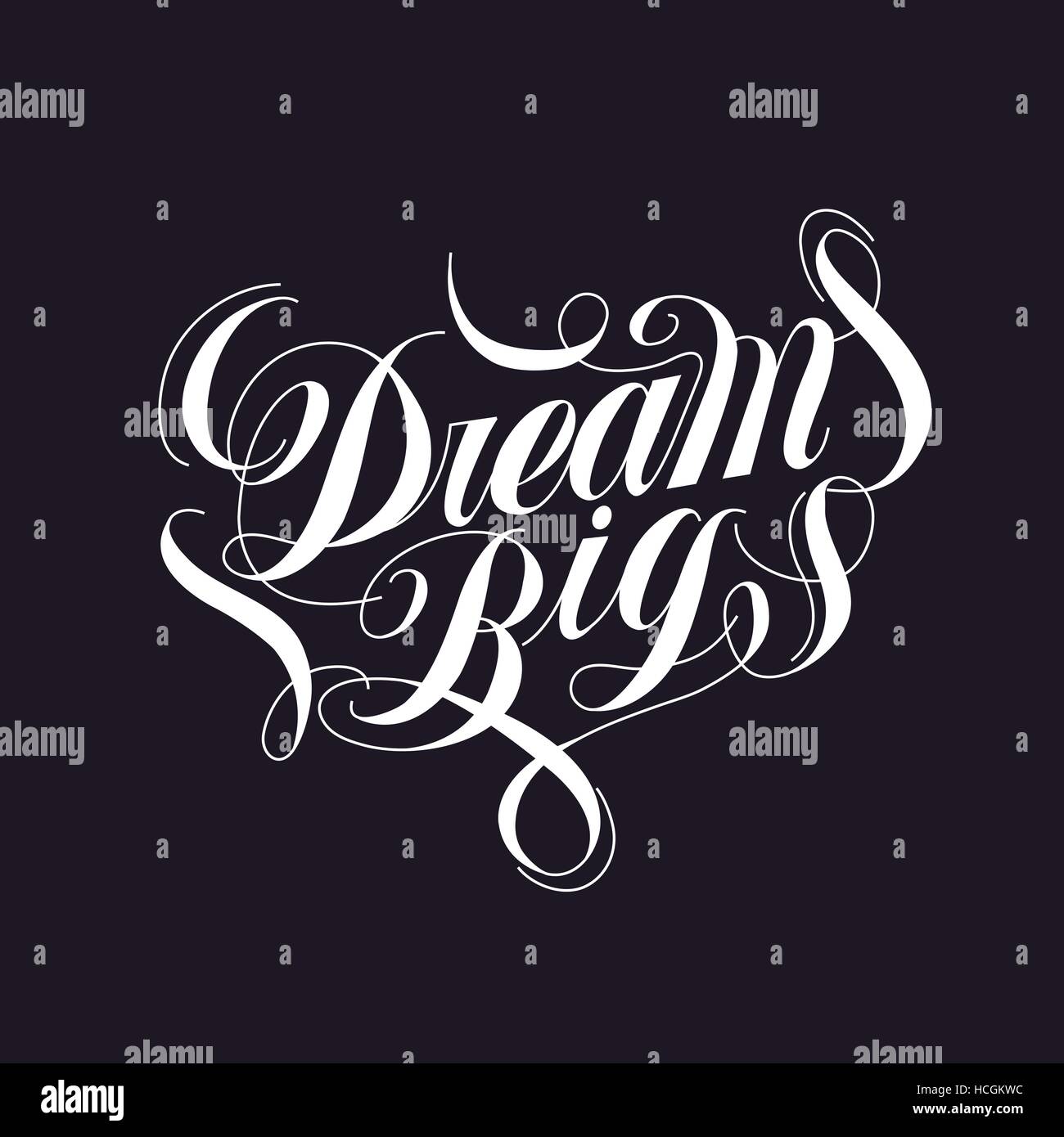 attractive Dream big calligraphy design over black background Stock ...