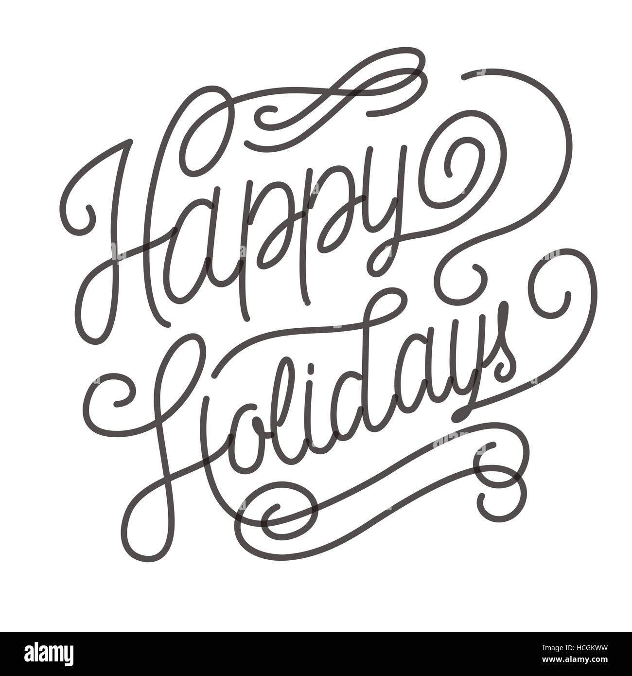 Happy holidays calligraphy design over white background Stock Vector ...