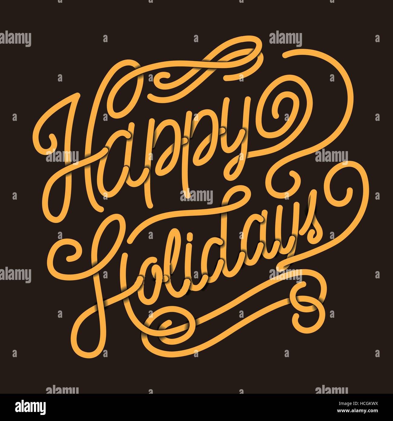 Happy holidays calligraphy design over black background Stock Vector ...