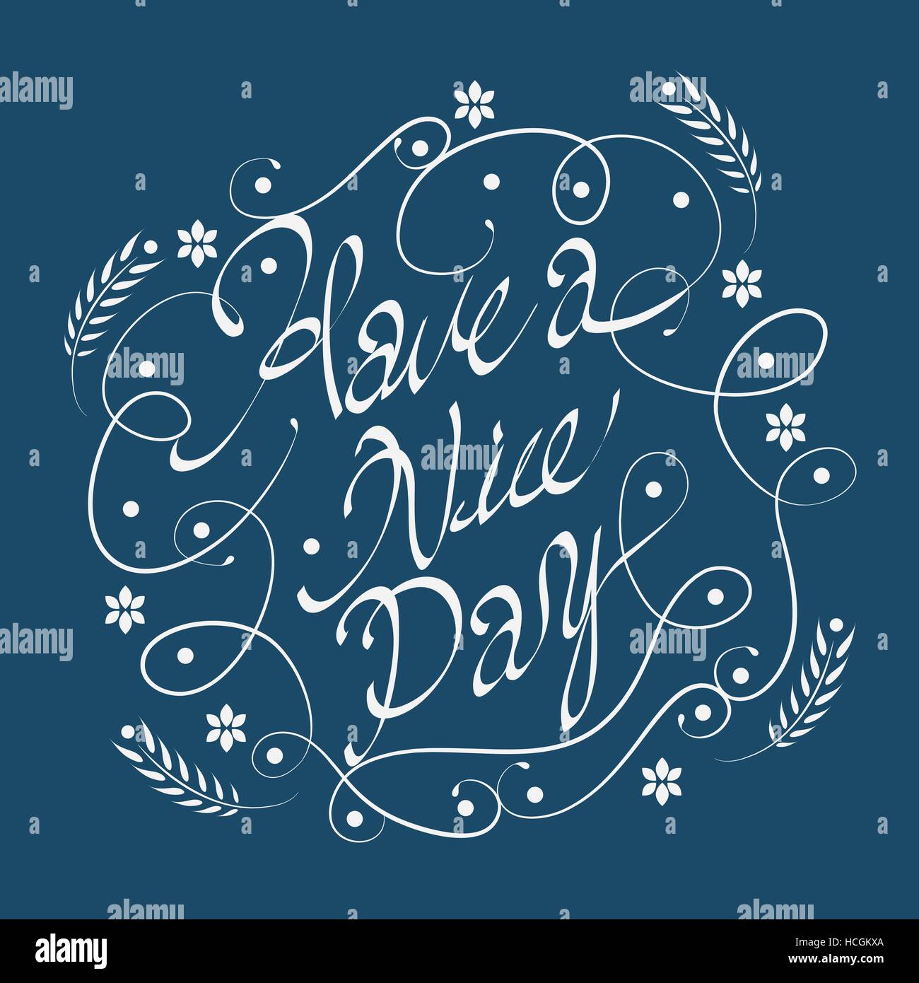 attractive Have a nice day calligraphy design over blue background ...