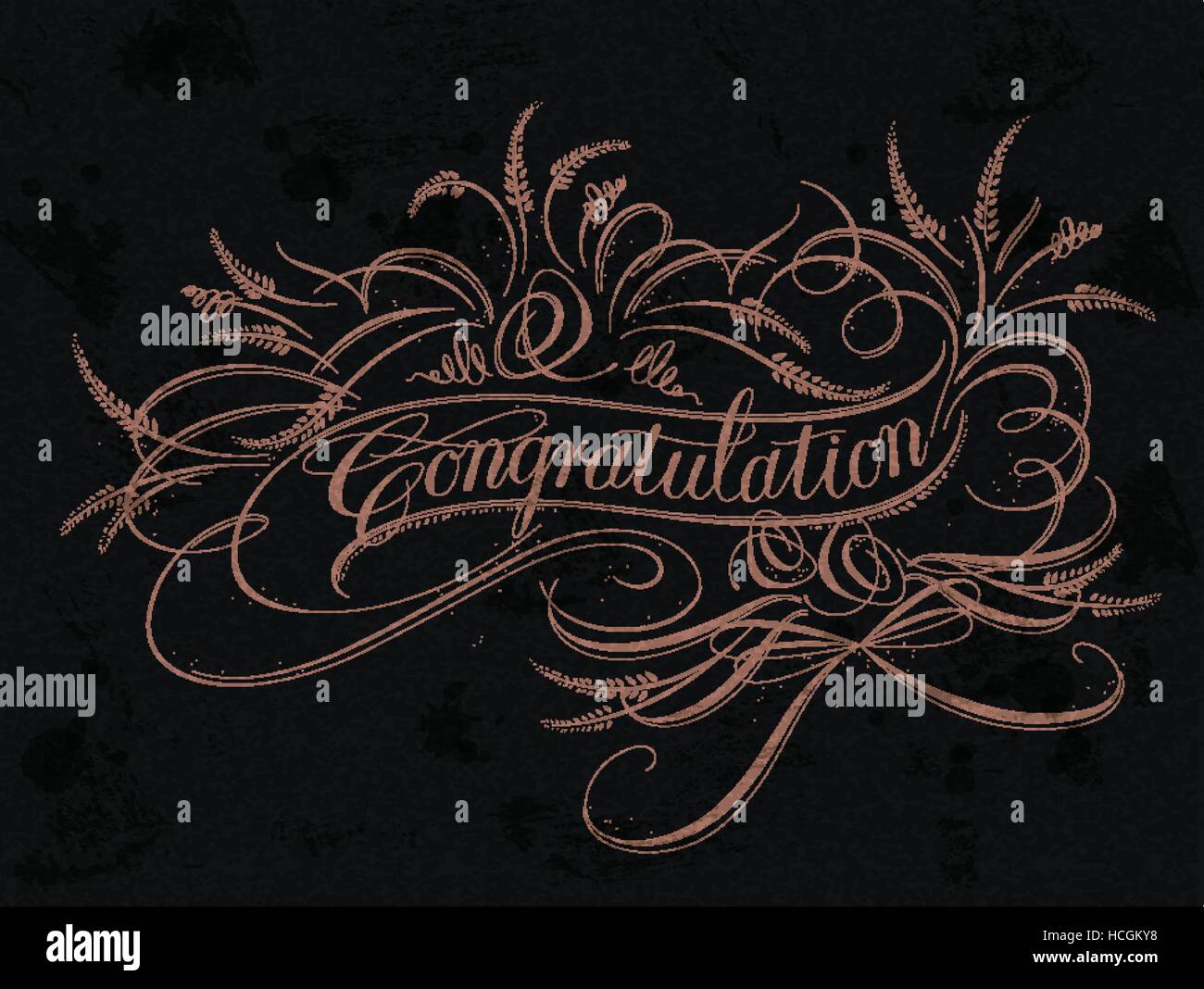 graceful Congratulation calligraphy design in golden color Stock Vector ...