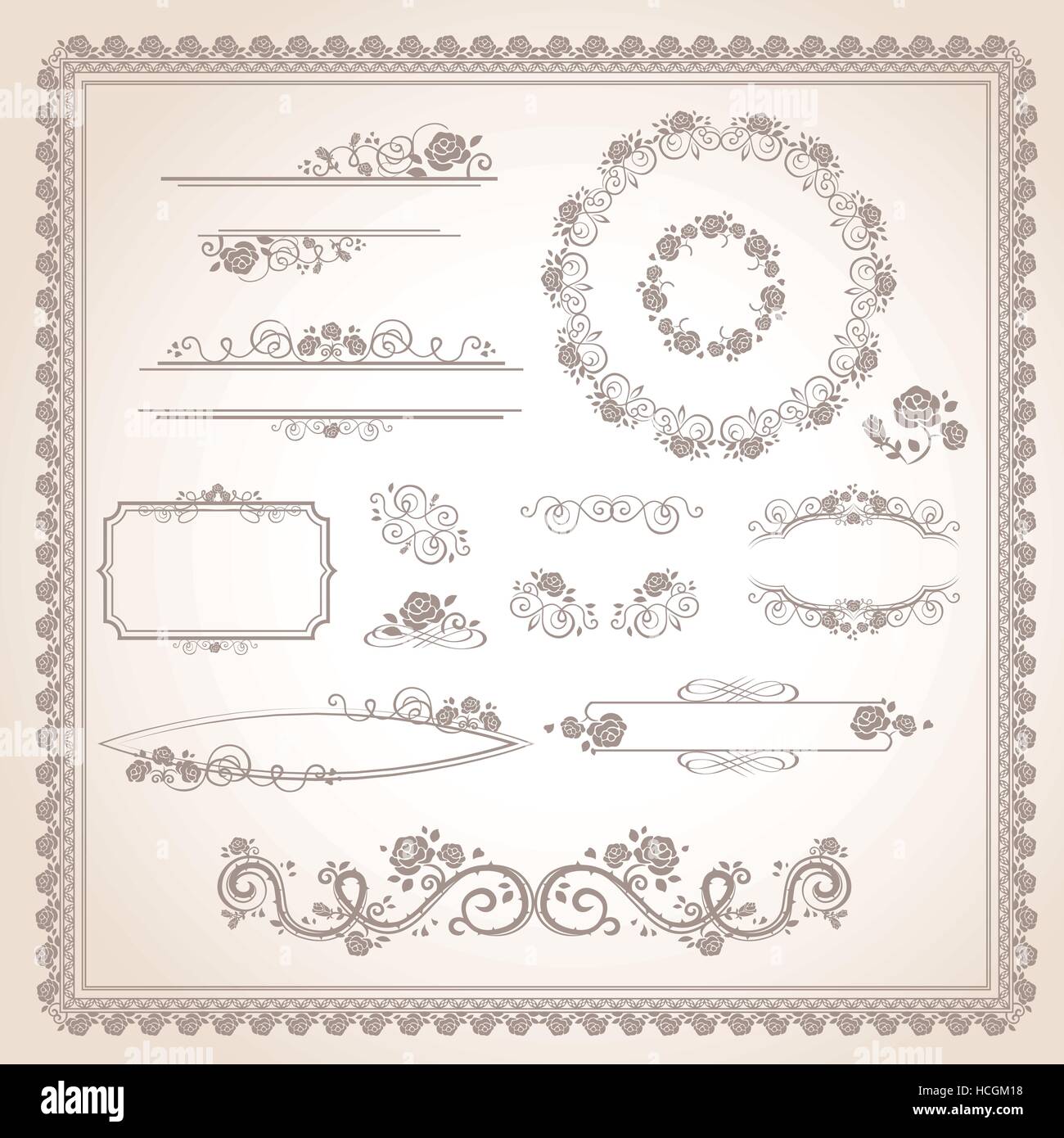 classic old style vector vintage frame set Stock Vector Image & Art - Alamy