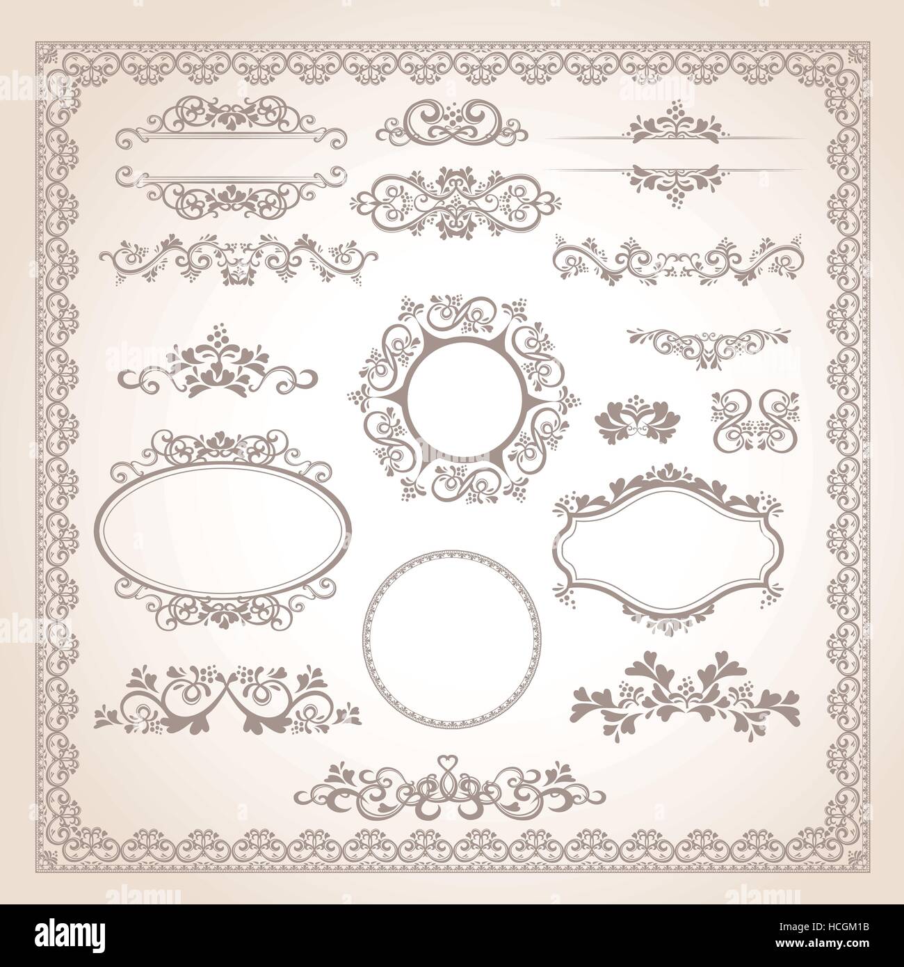 classic old style vector vintage frame set Stock Vector Image & Art - Alamy