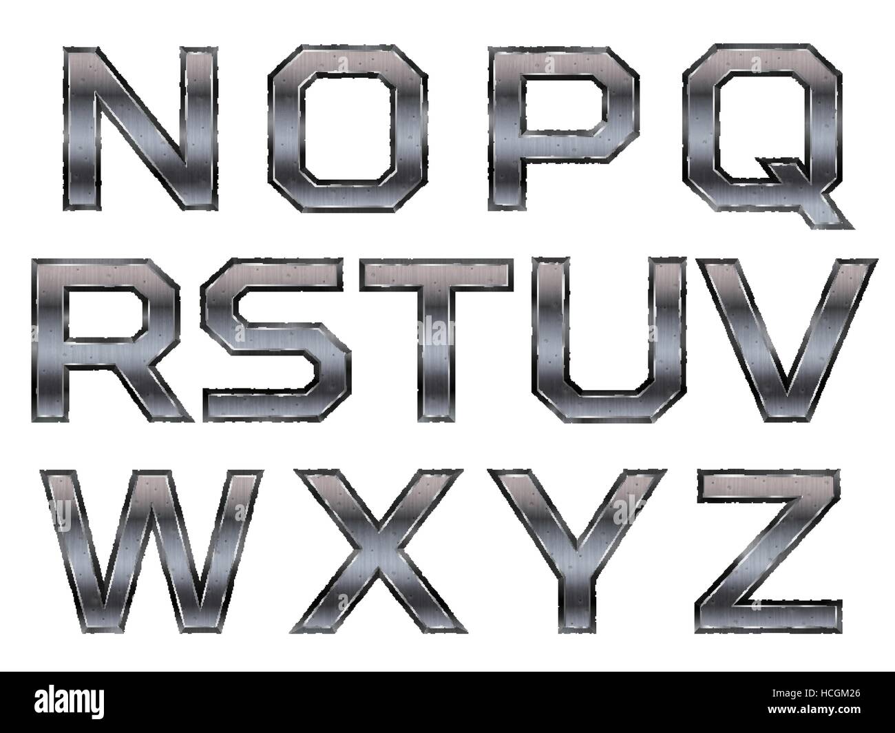 metallic alphabet set isolated on white background Stock Vector Image ...