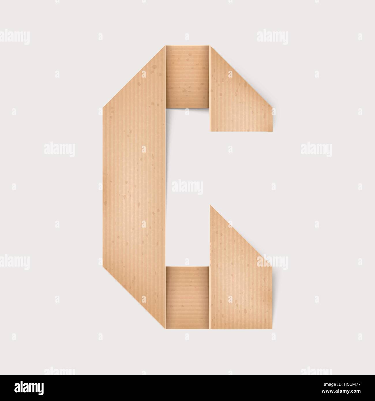 3d elegant folded paper letter G isolated on beige background Stock ...