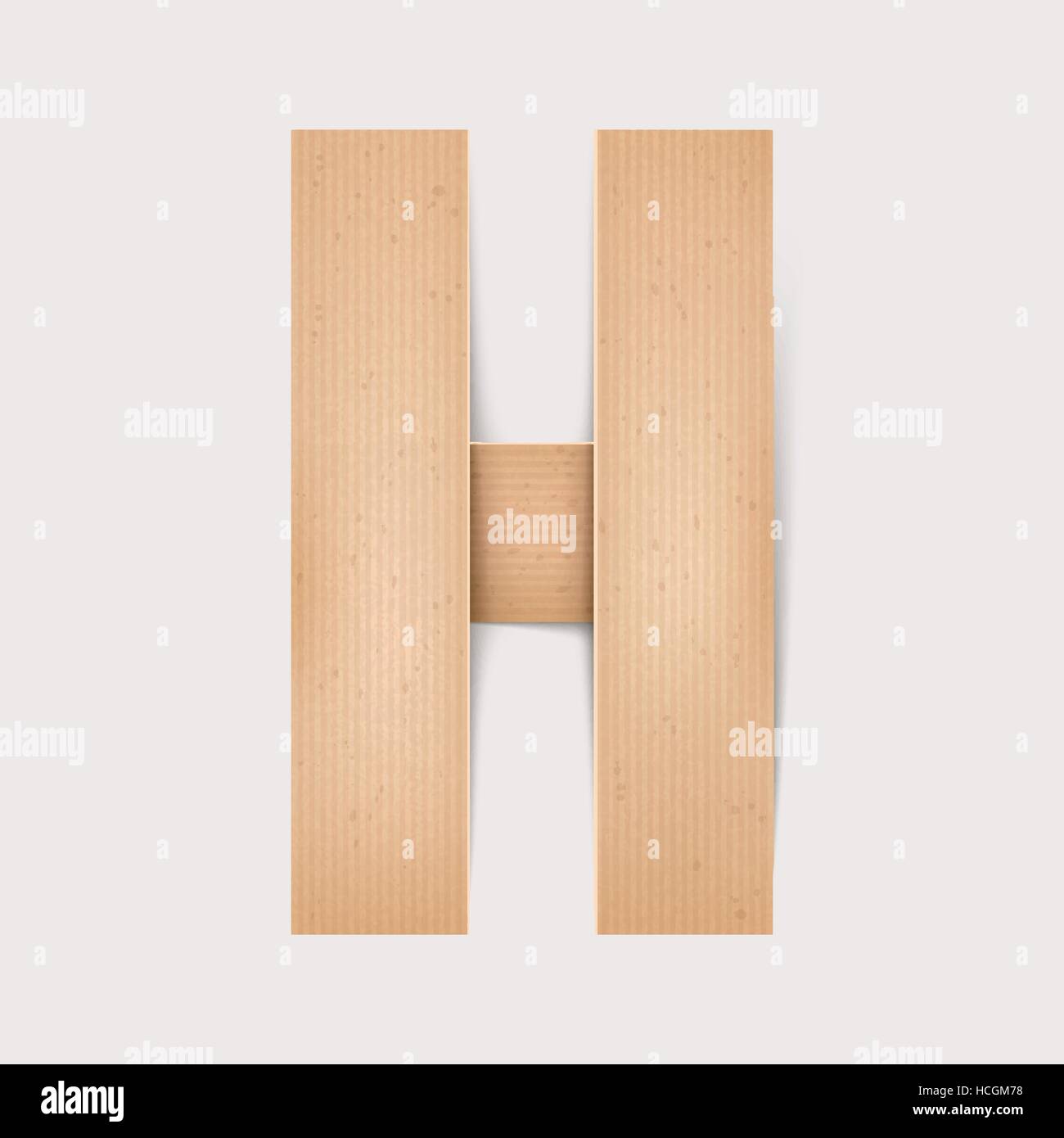 3d elegant folded paper letter H isolated on beige background Stock ...