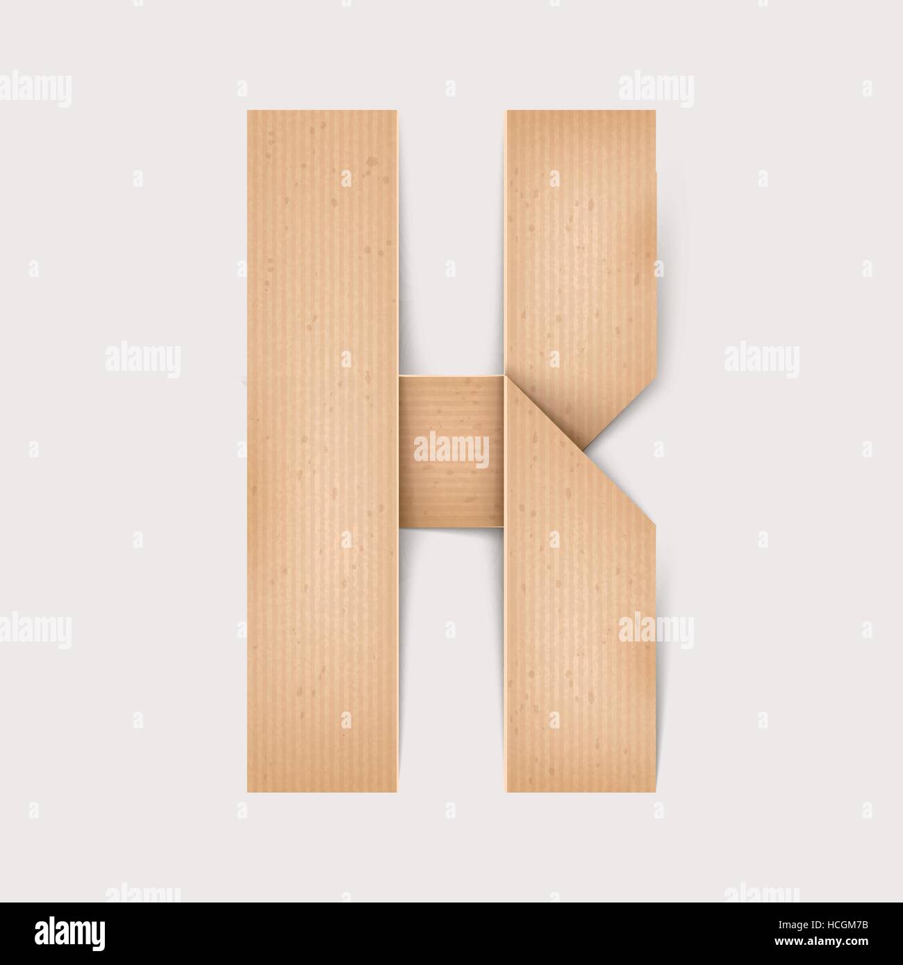 3d elegant folded paper letter K isolated on beige background Stock ...