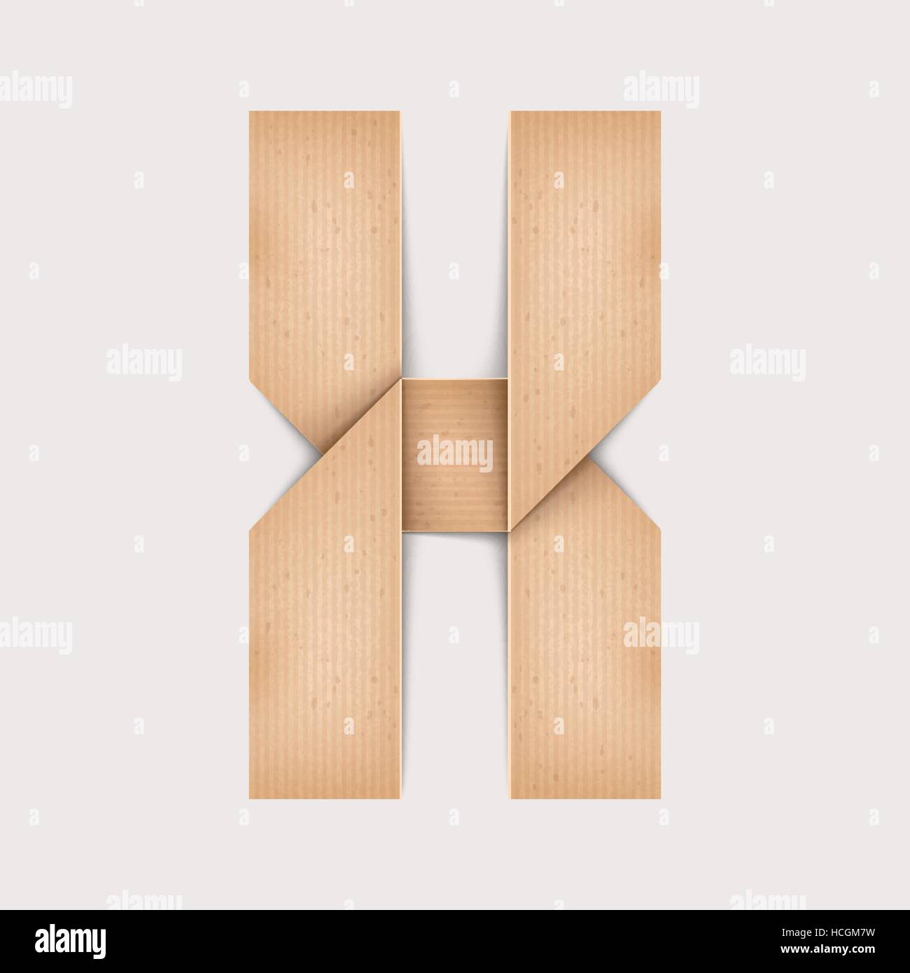 3d elegant folded paper letter X isolated on beige background Stock ...