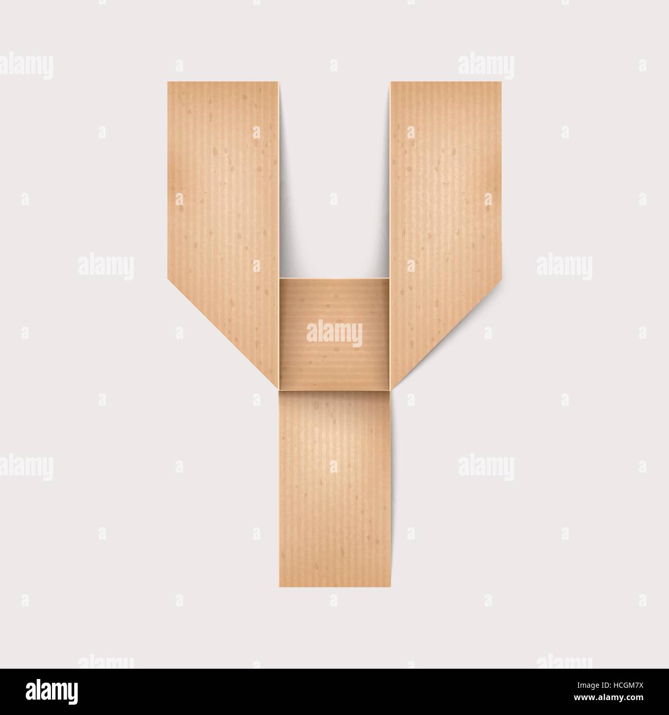 3d elegant folded paper letter Y isolated on beige background Stock ...