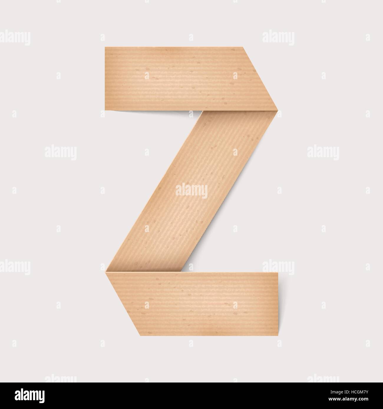 3d elegant folded paper letter Z isolated on beige background Stock ...