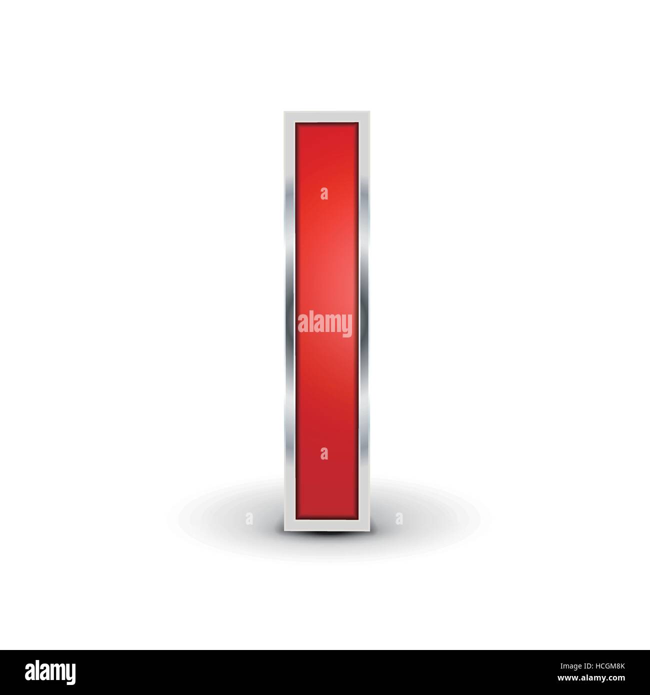 3d red metallic letter I isolated on white background Stock Vector ...