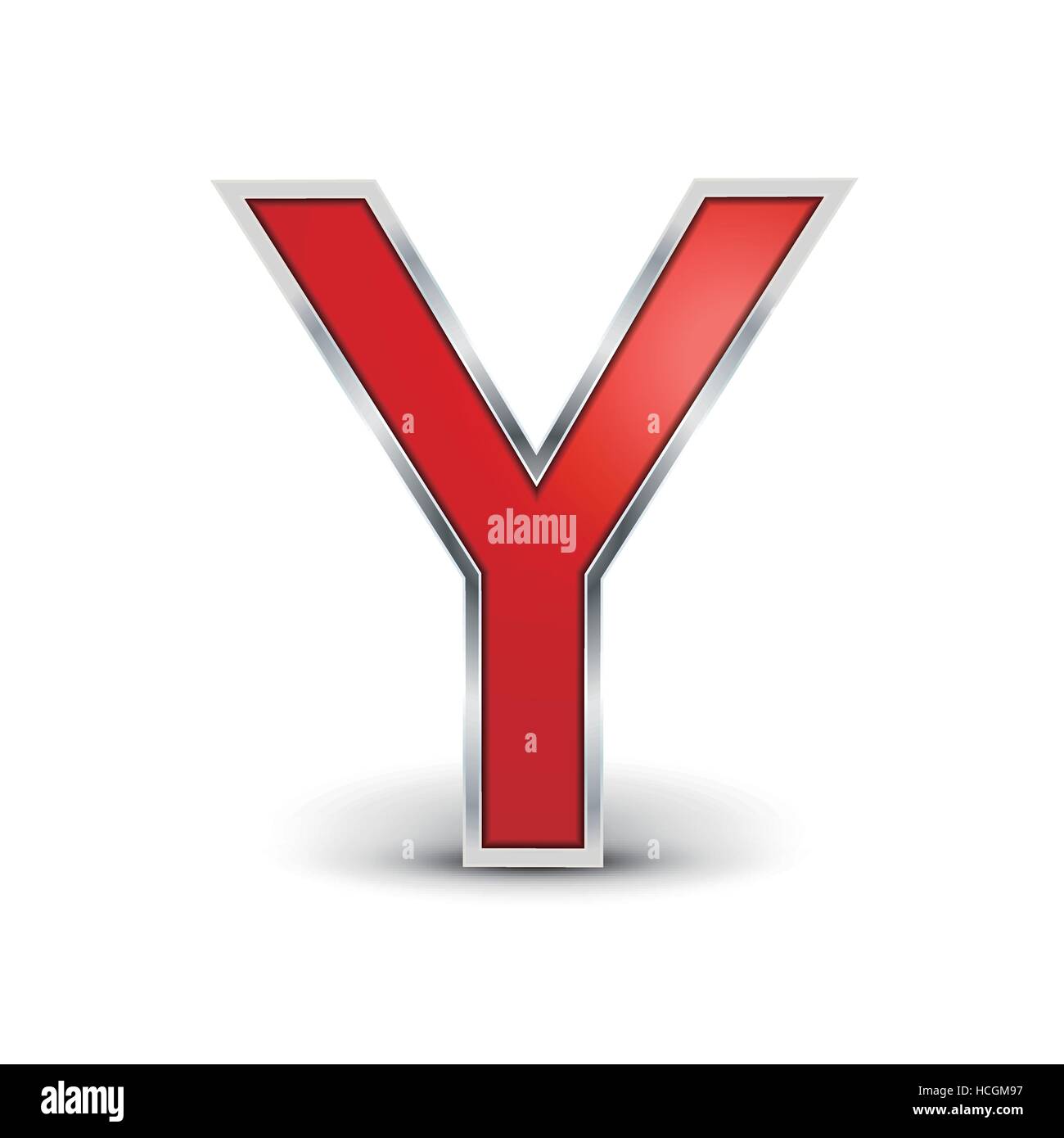 3d red metallic letter Y isolated on white background Stock Vector ...