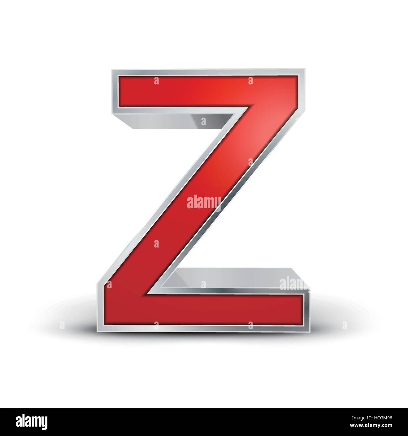 3d red metallic letter Z isolated on white background Stock Vector ...