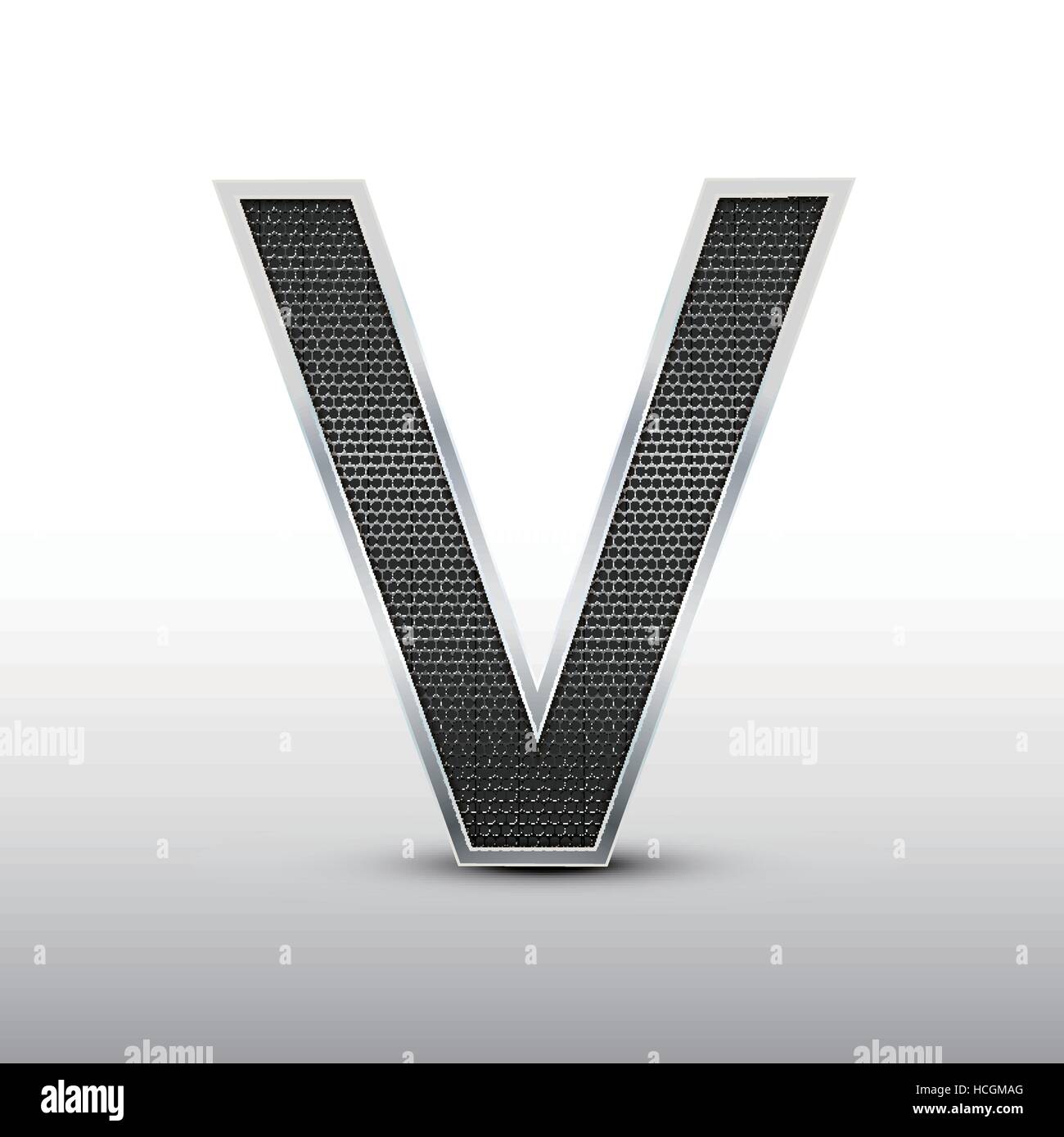 3d speaker grille letter V isolated on grey background Stock Vector ...