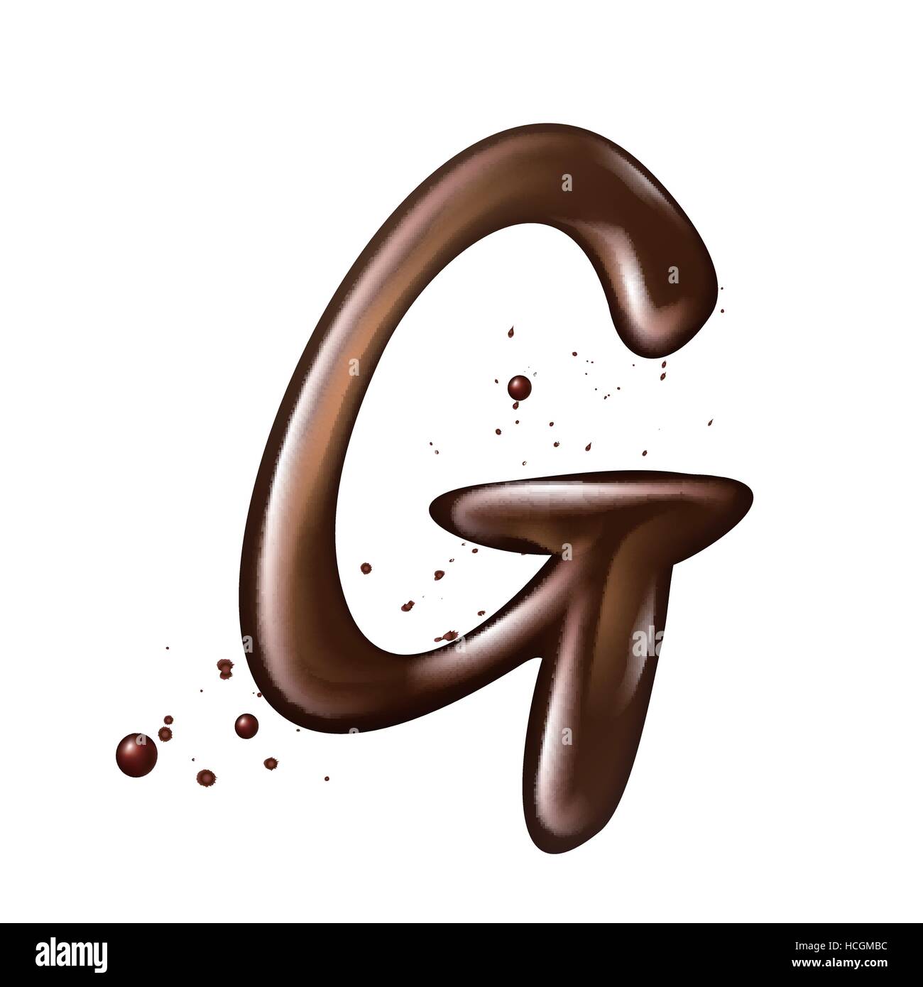 3d liquid chocolate letter G isolated on white background Stock Vector ...