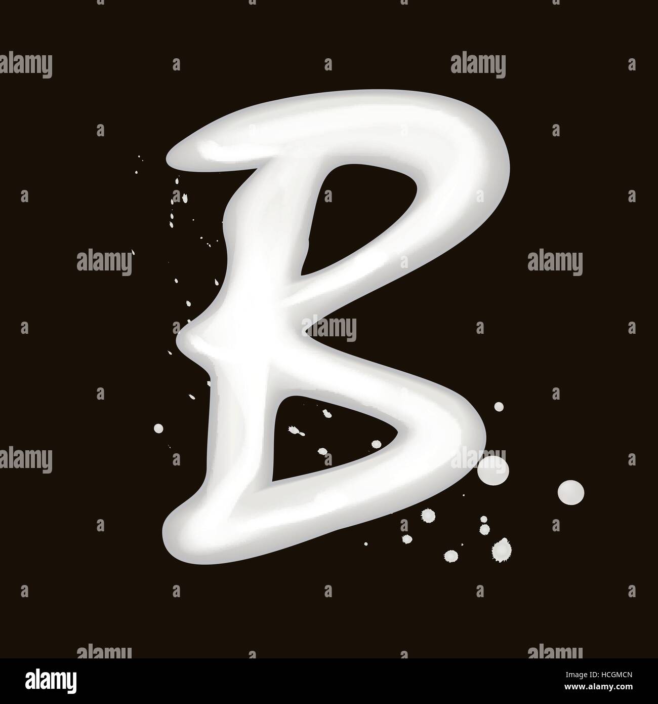 3d milk letter B isolated on black background Stock Vector Image & Art ...