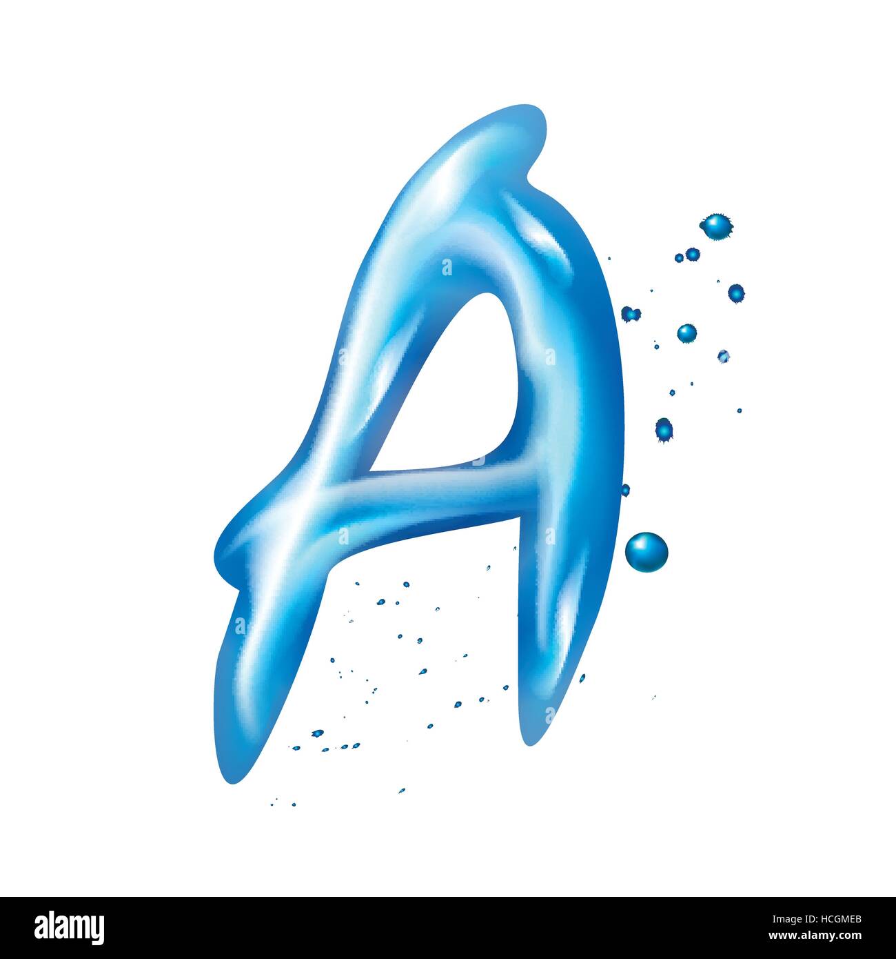 3d water letter A isolated on white background Stock Vector Image & Art ...