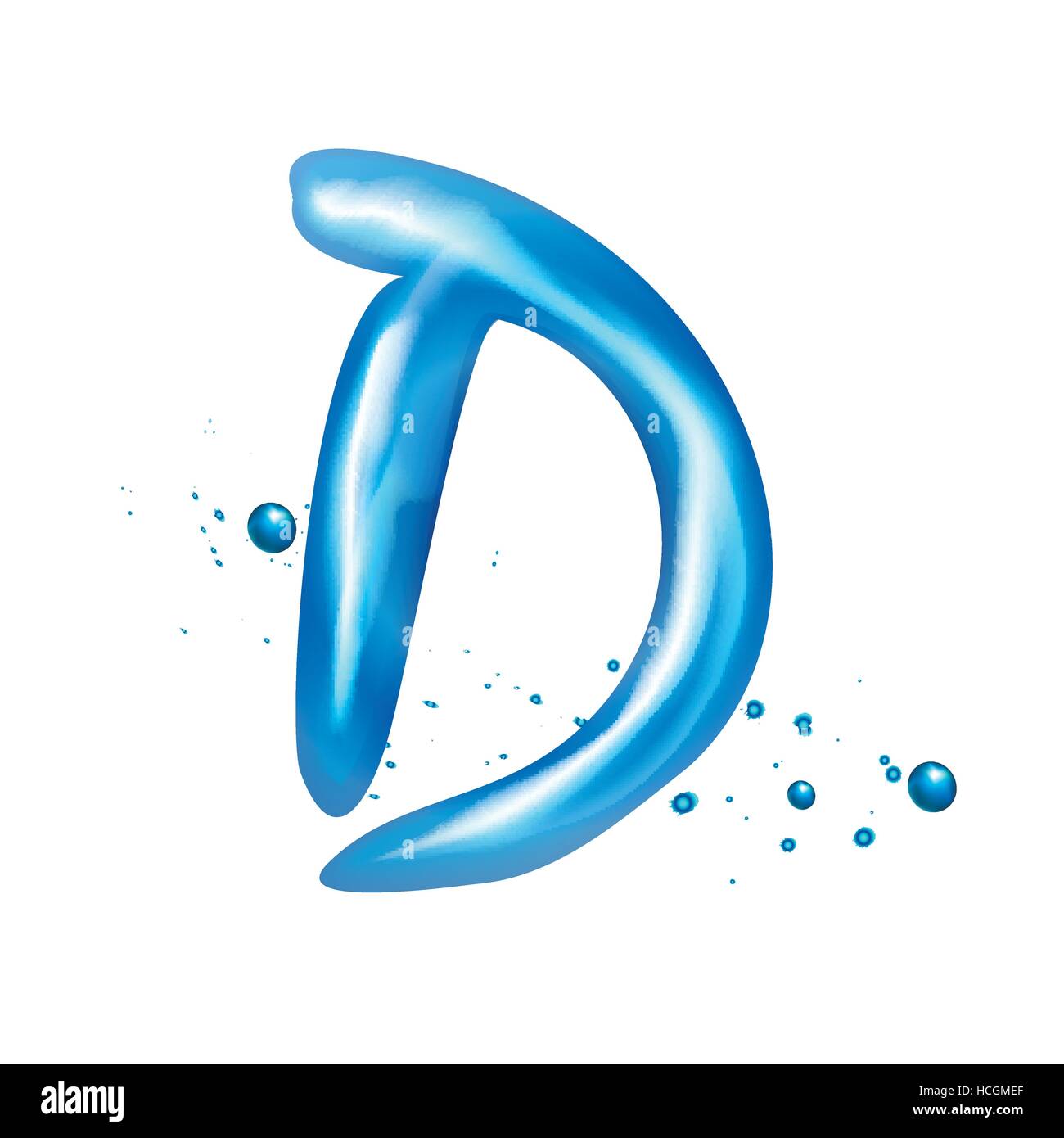3d water letter D isolated on white background Stock Vector Image & Art ...