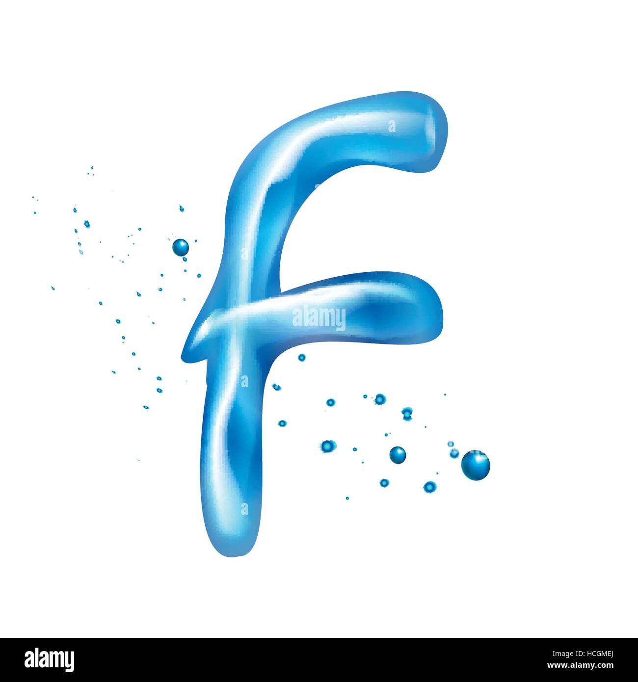 3d water letter F isolated on white background Stock Vector Image & Art ...