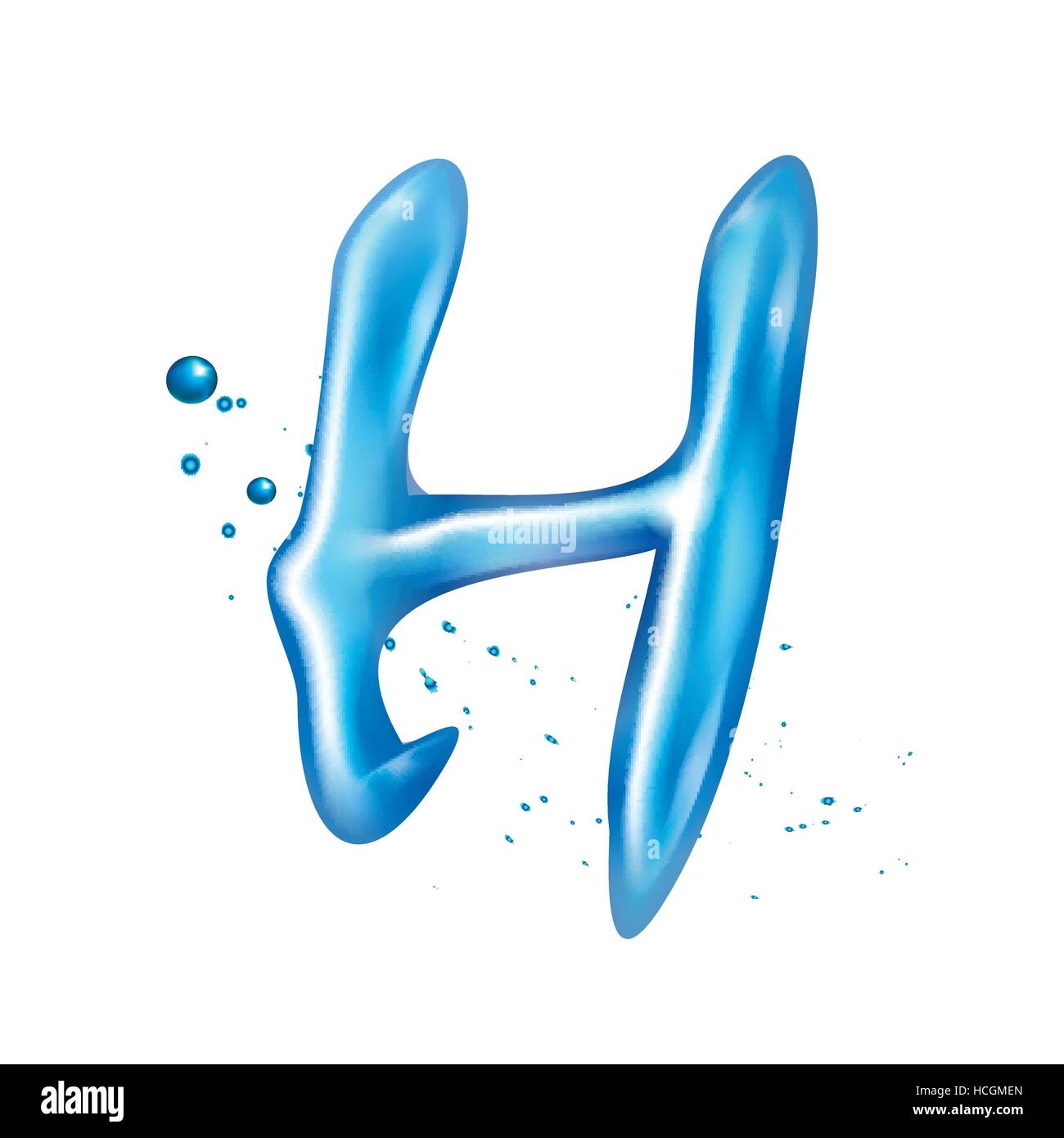 3d water letter H isolated on white background Stock Vector Image & Art ...