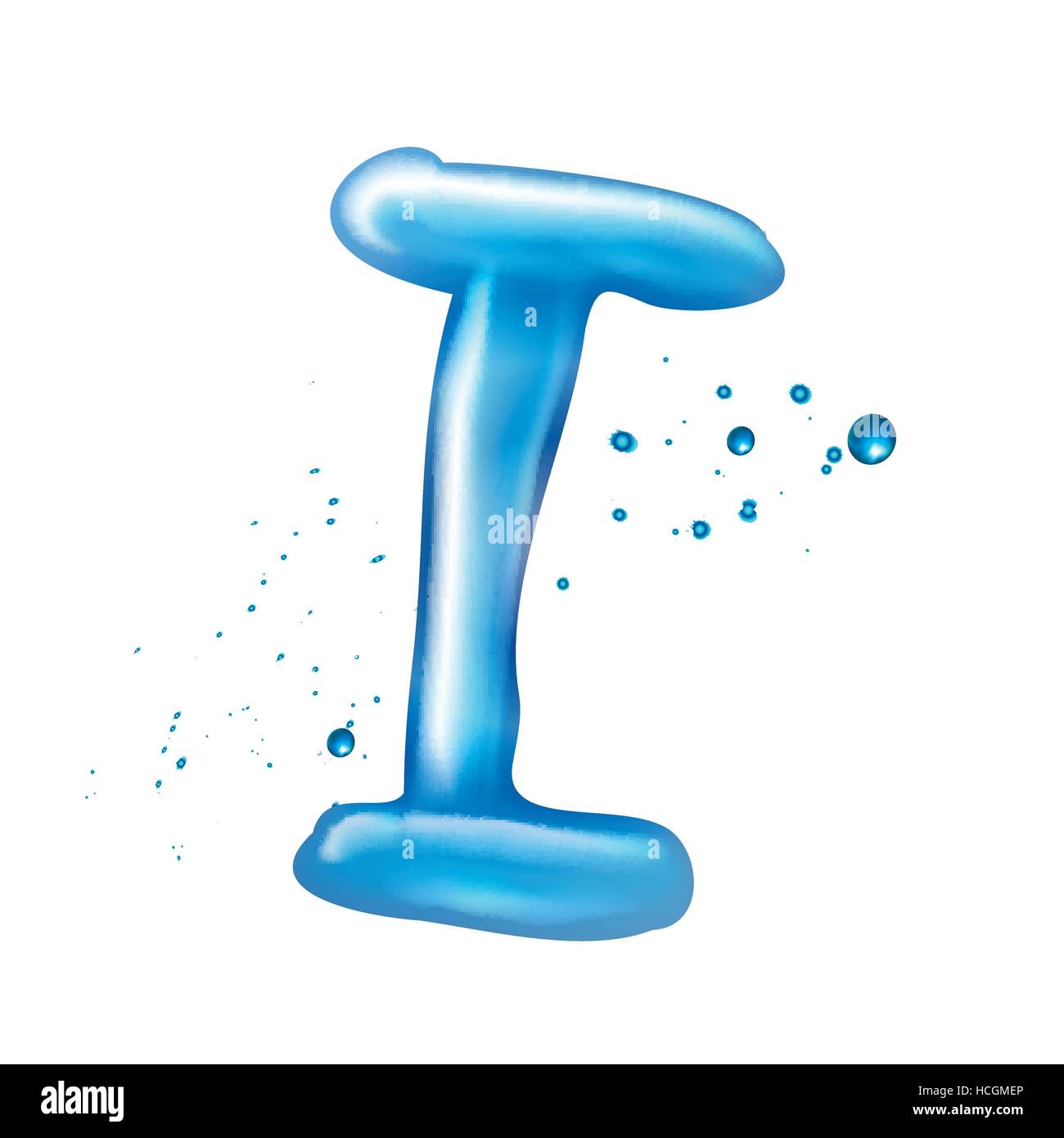 3d water letter I isolated on white background Stock Vector Image & Art ...