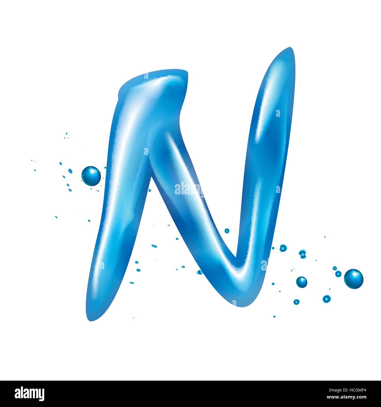 3d water letter N isolated on white background Stock Vector Image & Art ...