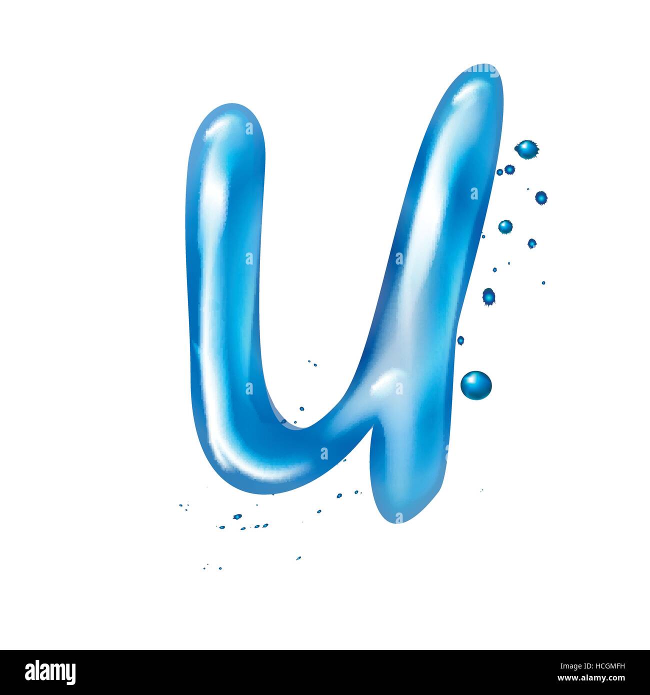 3d water letter U isolated on white background Stock Vector Image & Art ...