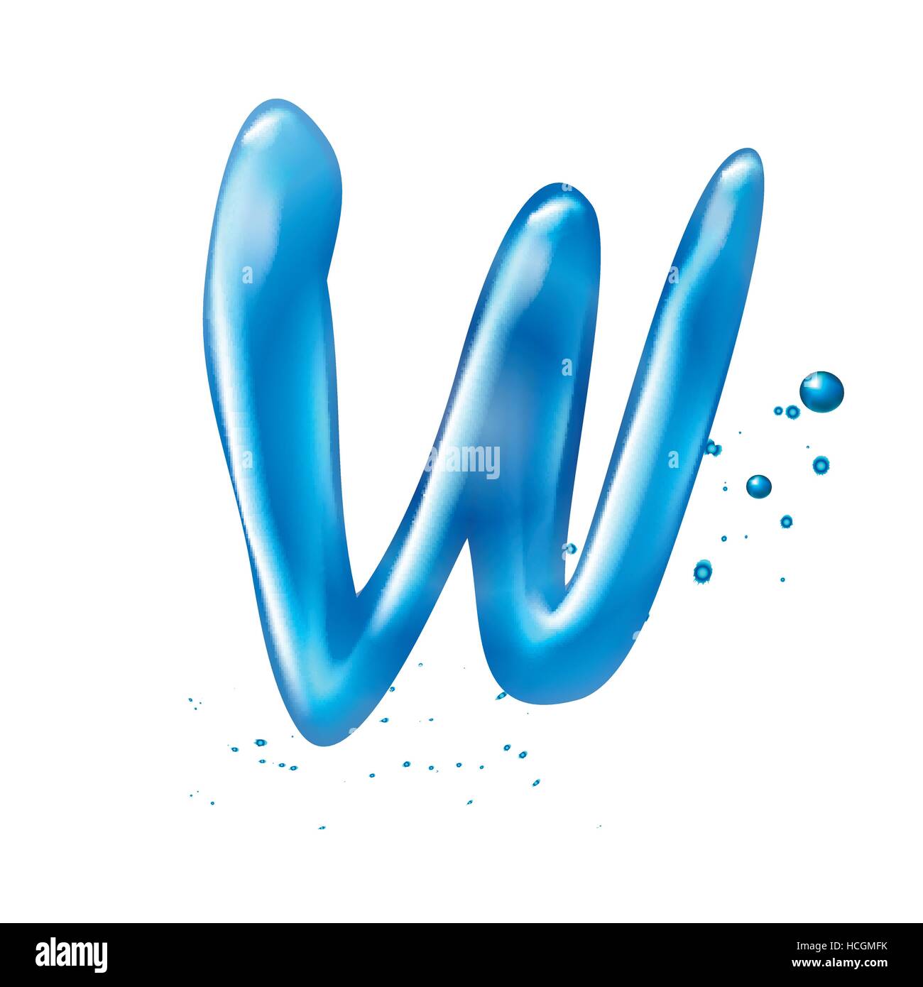 3d water letter W isolated on white background Stock Vector Image & Art ...