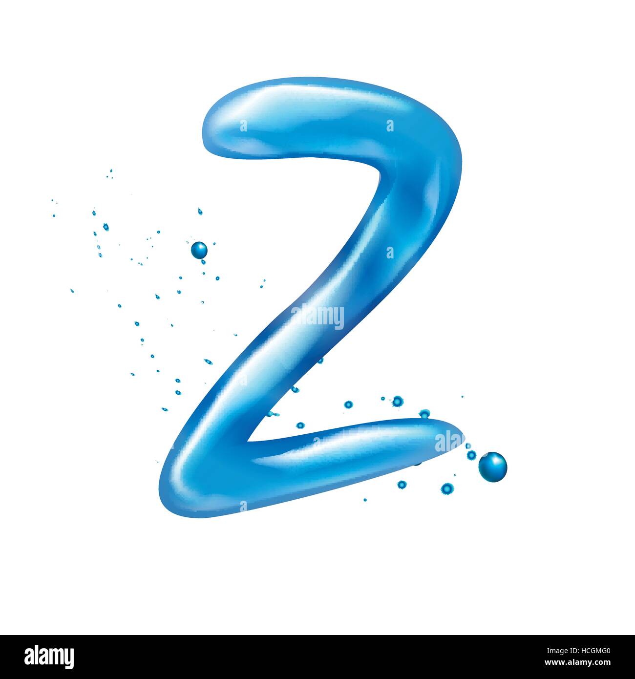 3d water letter Z isolated on white background Stock Vector Image & Art ...