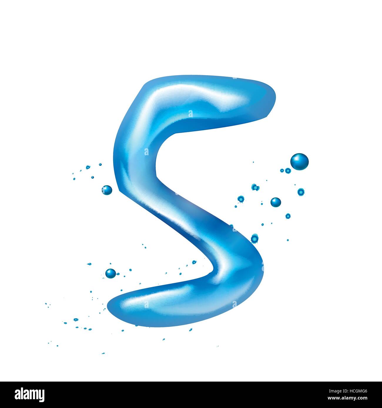 3d water number 5 isolated on white background Stock Vector Image & Art ...