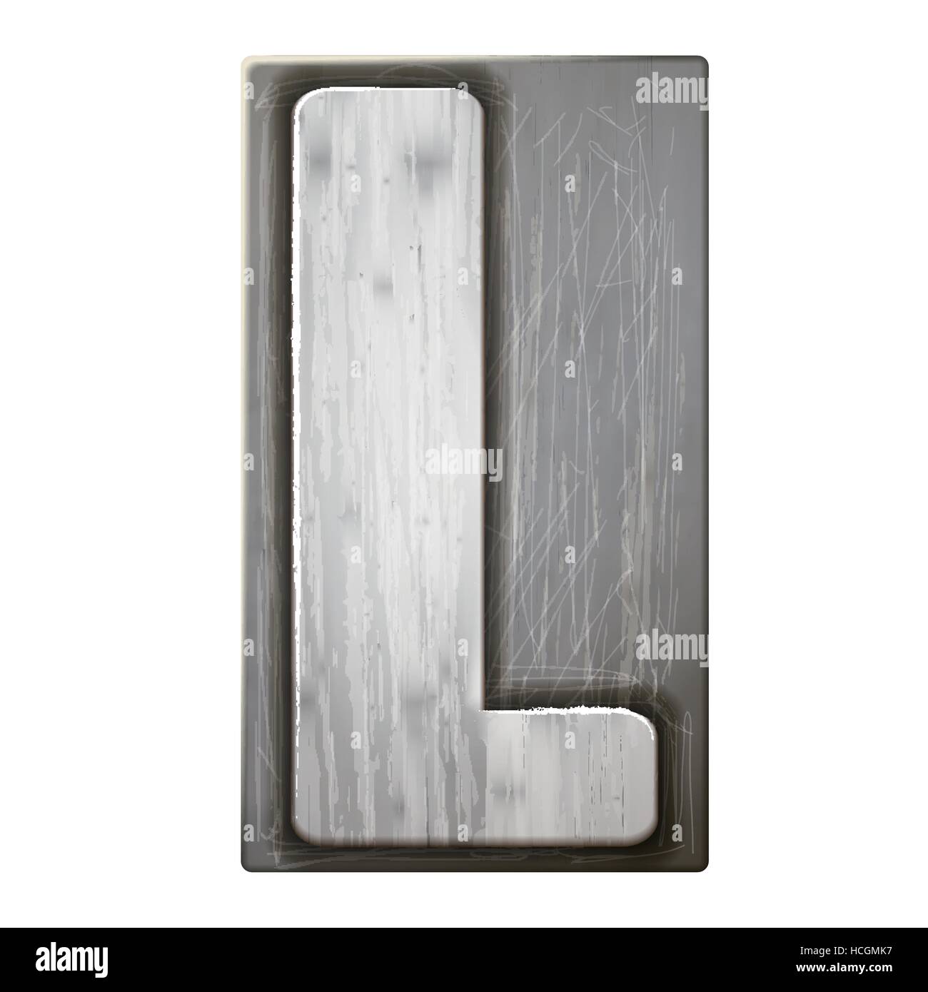 3d silver letterpress alphabet L isolated on white background Stock ...