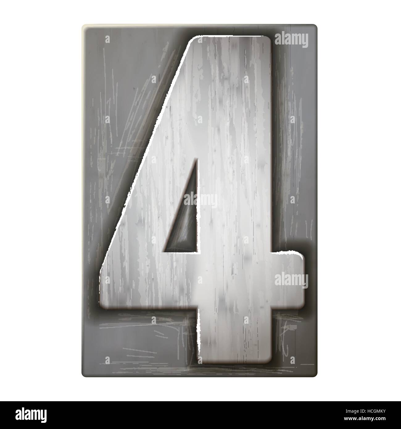 Grunge font number 4 Stock Vector Images - Alamy