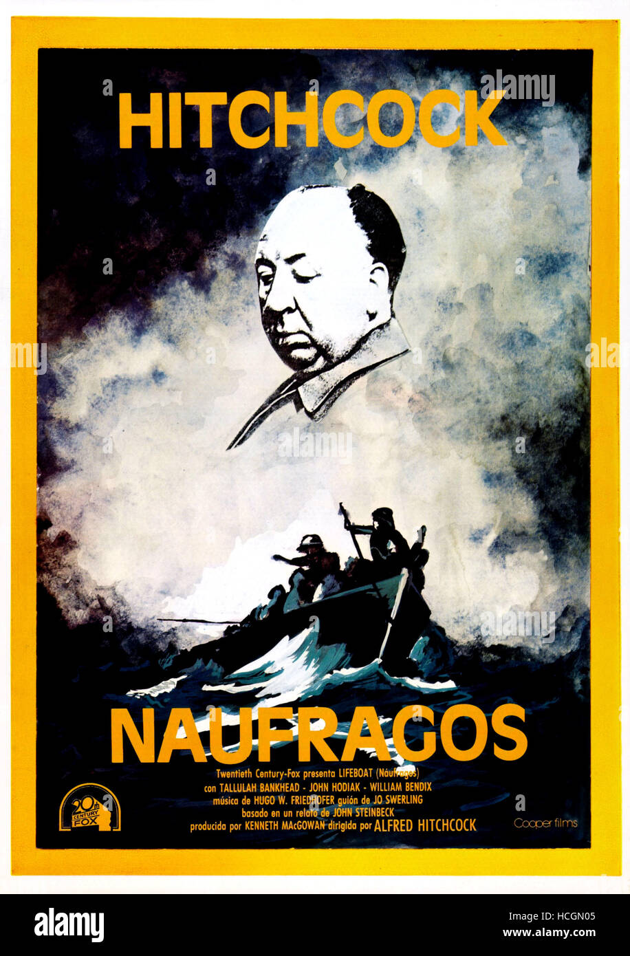 LIFEBOAT (aka NAUFRAGOS), director Alfred Hitchcock, (Spanish poster ...