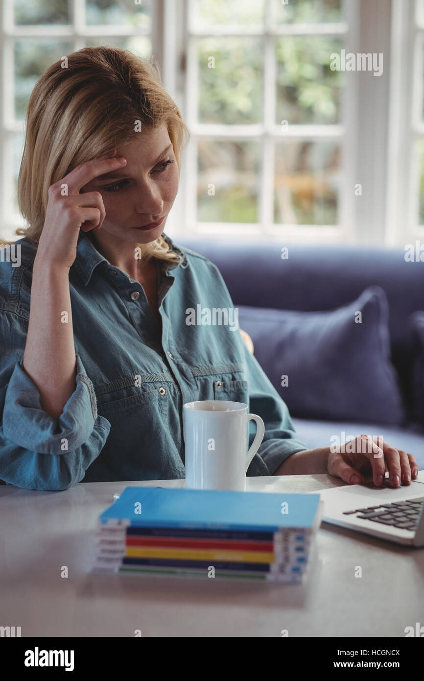 Tensed woman hi-res stock photography and images - Alamy