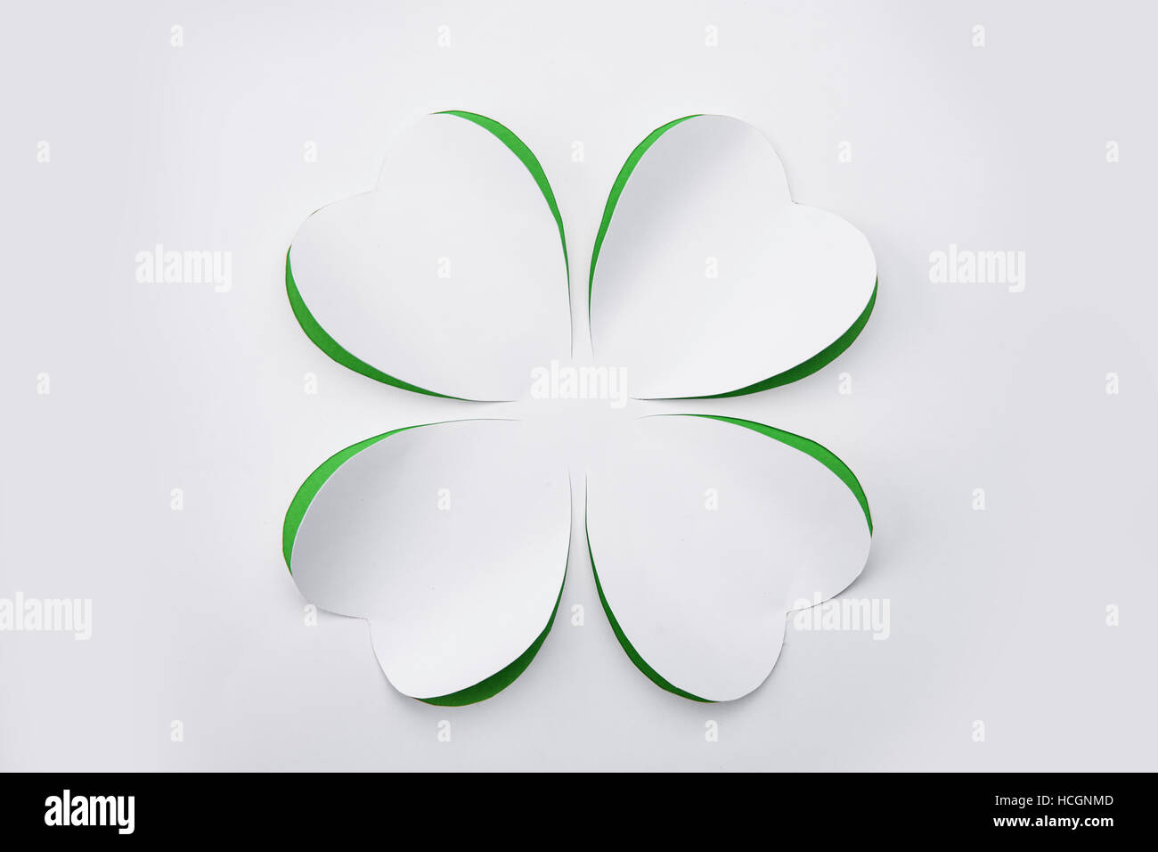 Shape of four-leaf clover, paper art Stock Photo - Alamy