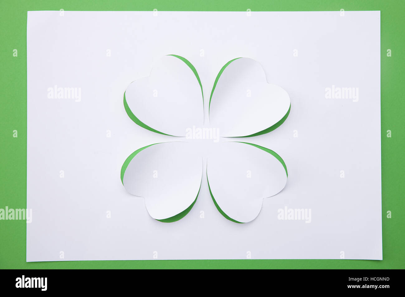 Four-leaf clover, paper art Stock Photo - Alamy