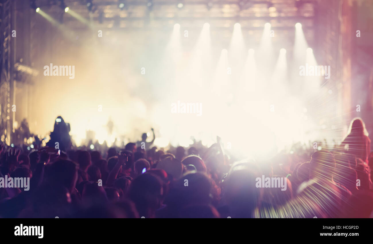 People dancing at concert and partying at festival Stock Photo - Alamy