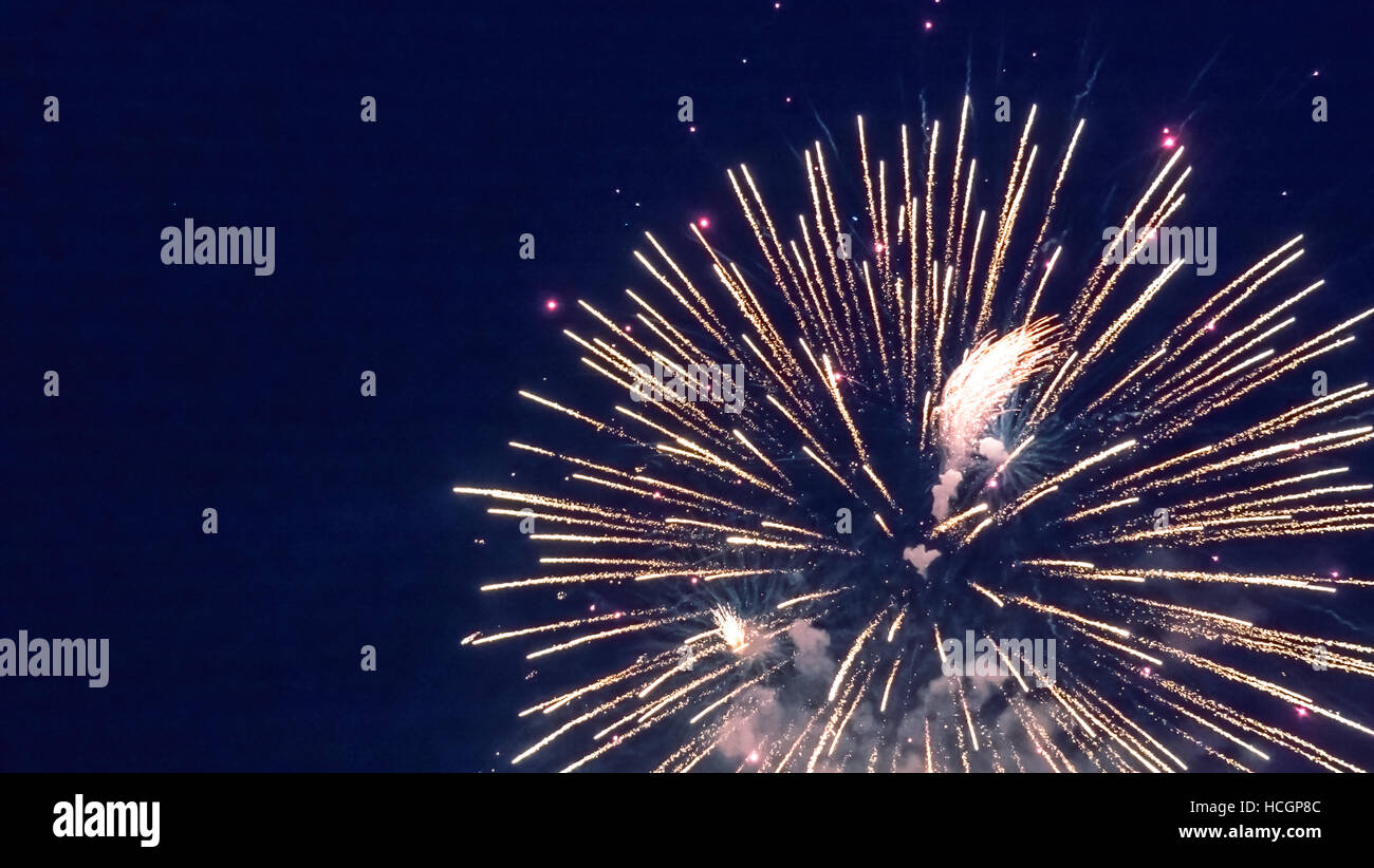 Beautiful real fireworks during celebration Stock Photo - Alamy