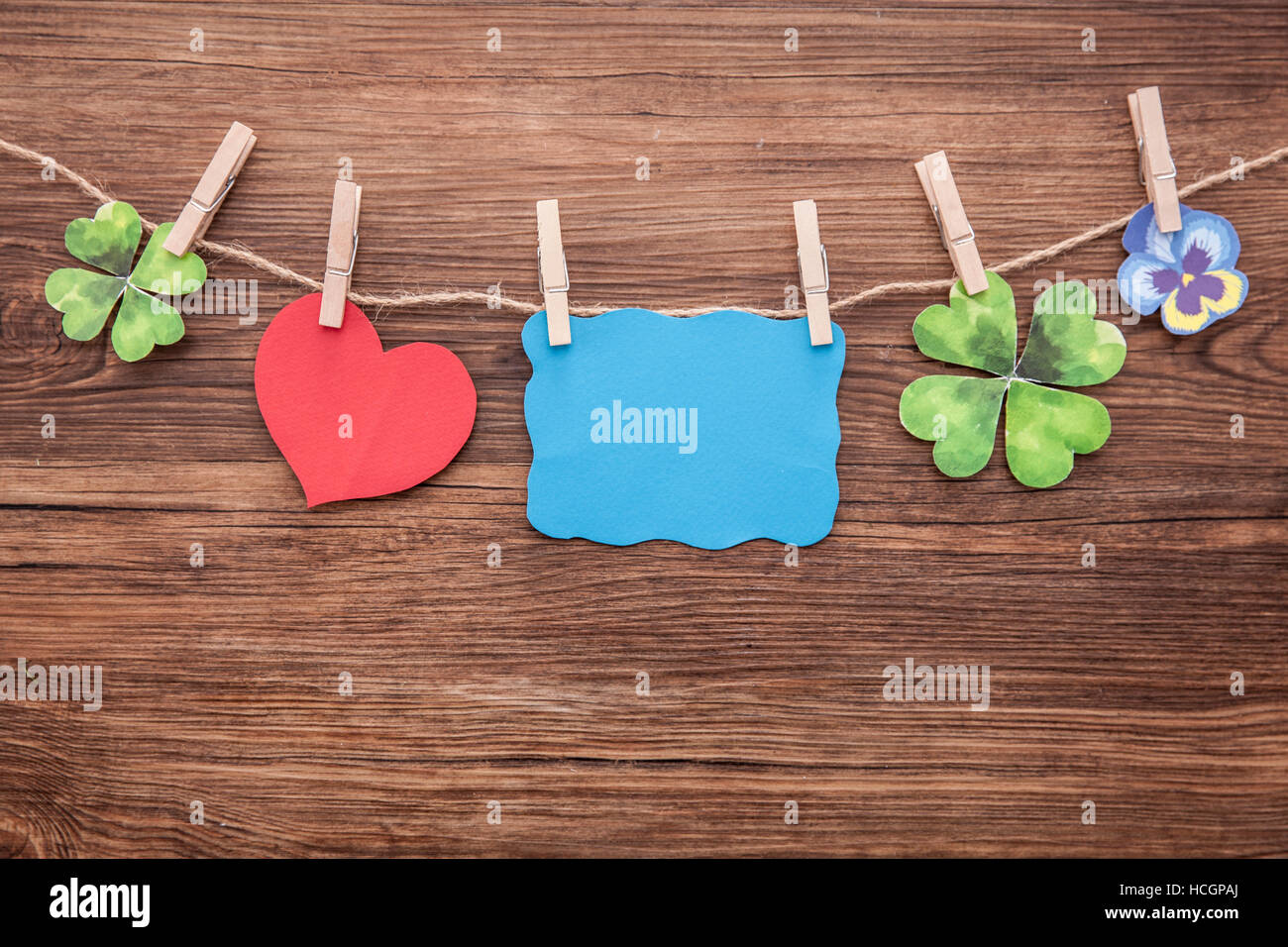 Four-leaf clovers and heart Stock Photo - Alamy
