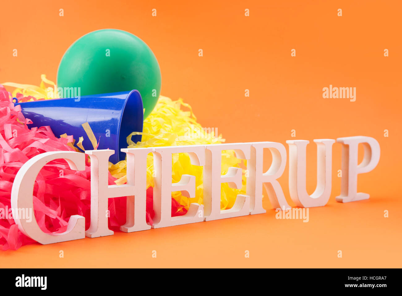 Cheering message with cheering tools Stock Photo - Alamy