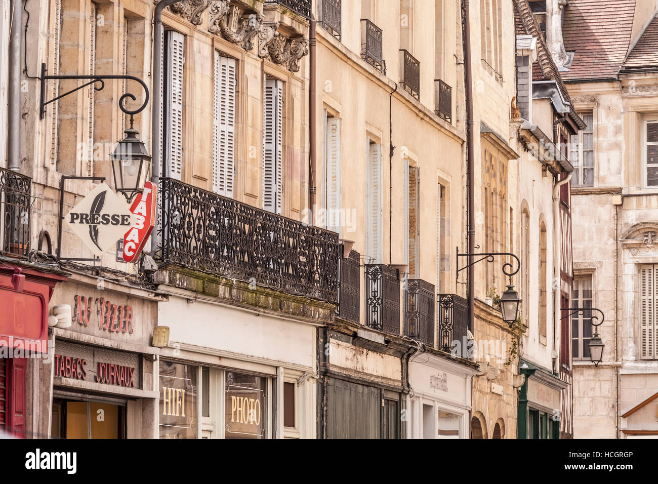 Typical building facades in Dijon, France Stock Photo - Alamy