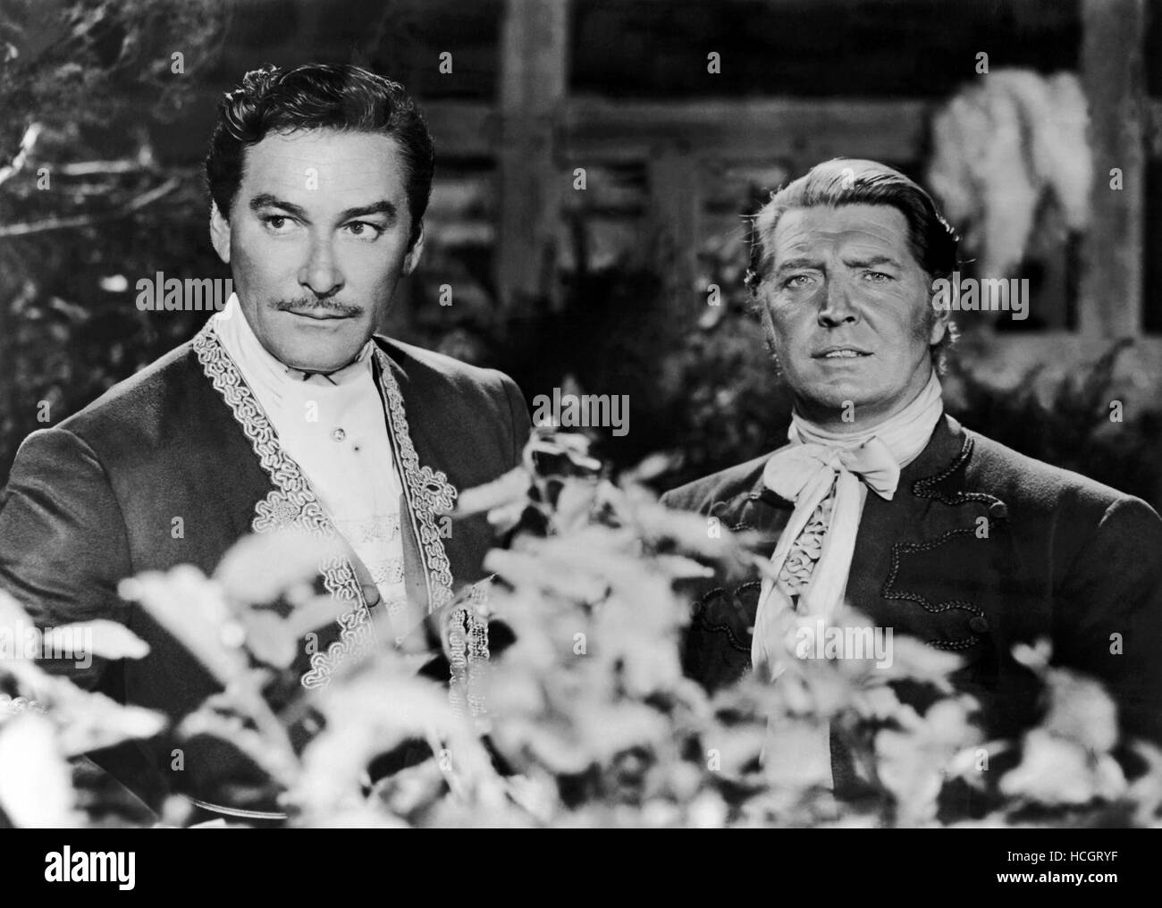 THE MASTER OF BALLANTRAE, from left: Errol Flynn, Roger Livesey, 1953 ...