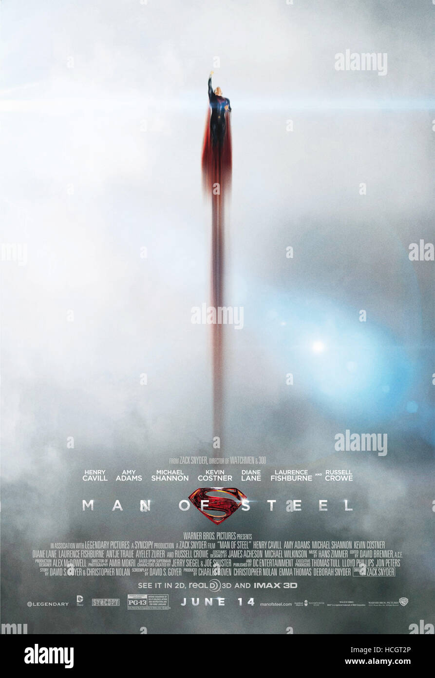 MAN OF STEEL, US poster art, Henry Cavill, as Superman, 2013. ©Warner ...